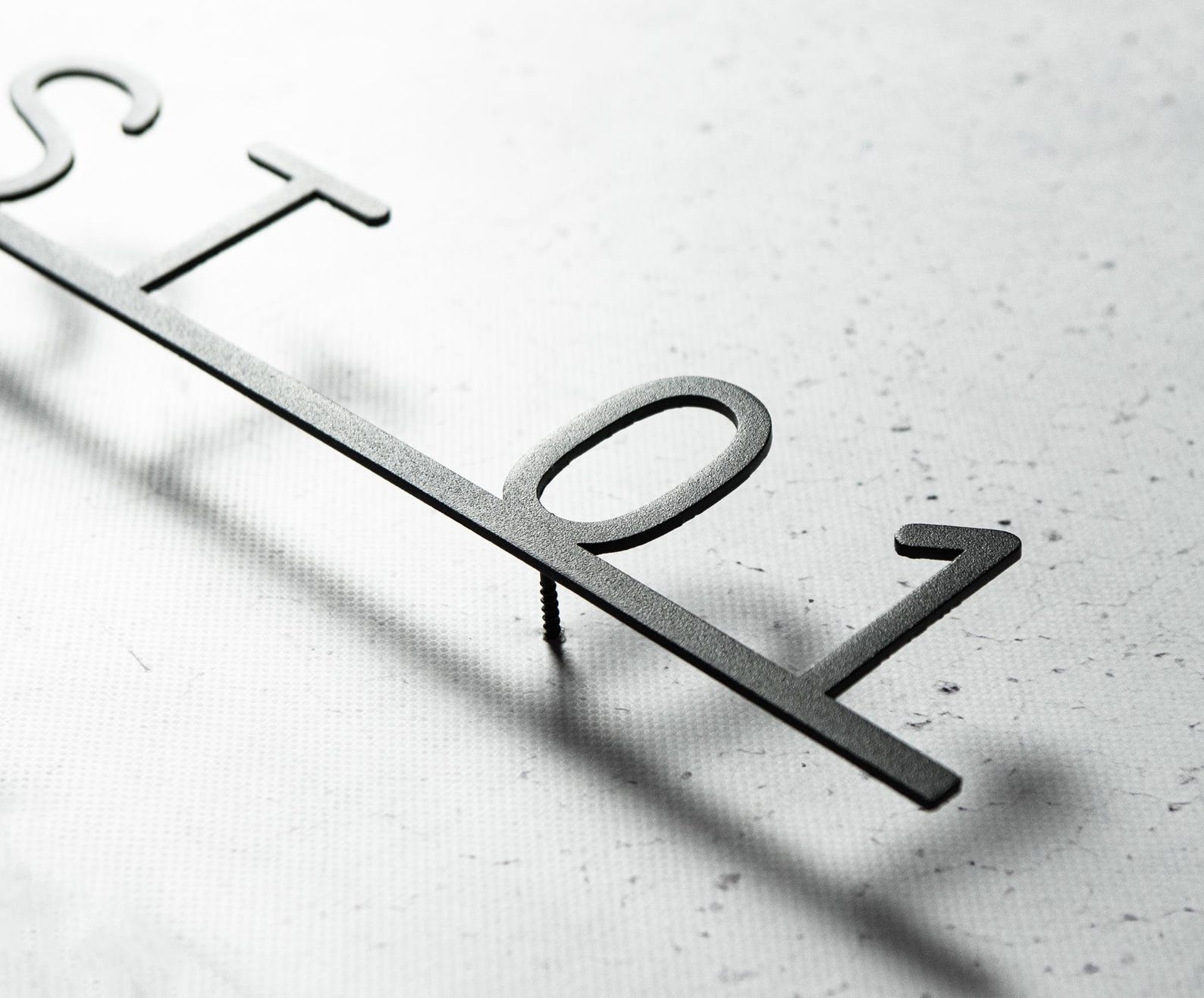 Rustic Metal Address Sign, Metal House Number Sign Horizontal, Metal ...