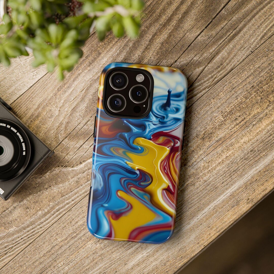 Abstract Tough Phone Case, Colorful Fluid Art Design, Iphone, Galaxy ...