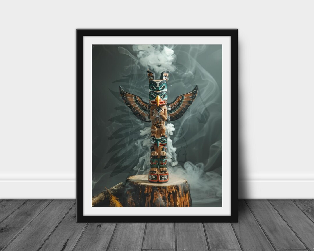 Native American Totem Pole 3, 4:5 Ratio, 7200x9000 300 Dpi Printable ...