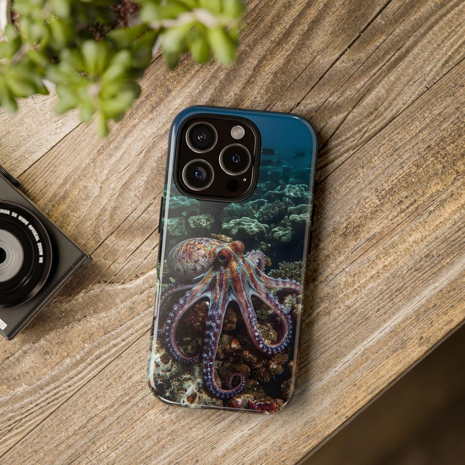 Octopus Tough Phone Case, Ocean Floor Design, Iphone, Galaxy, Pixel ...