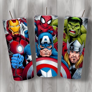 Marvel Superhero 20oz Tumbler Wrap PNG | Marvel Tumbler Wrap | Cartoon ...