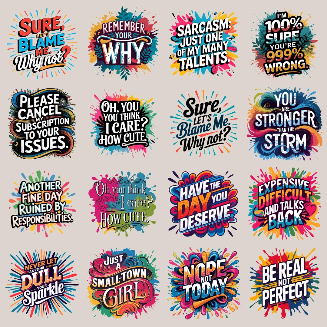 Funny Sarcastic Sublimation Bundle, Sassy Sarcastic Quote Sublimation ...