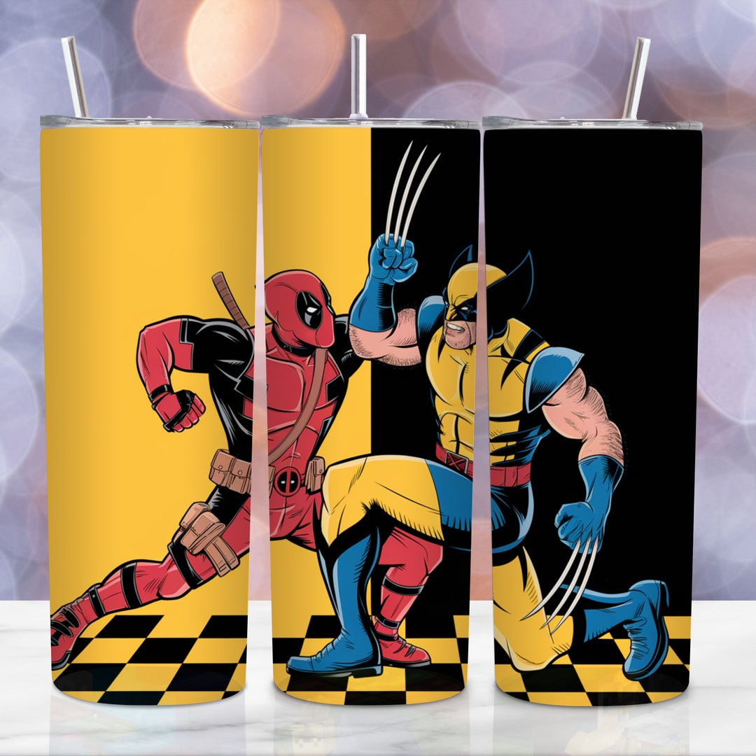 Deadpool and Wolverine Tumbler Wrap PNG, 20 Oz Superhero Tumbler ...