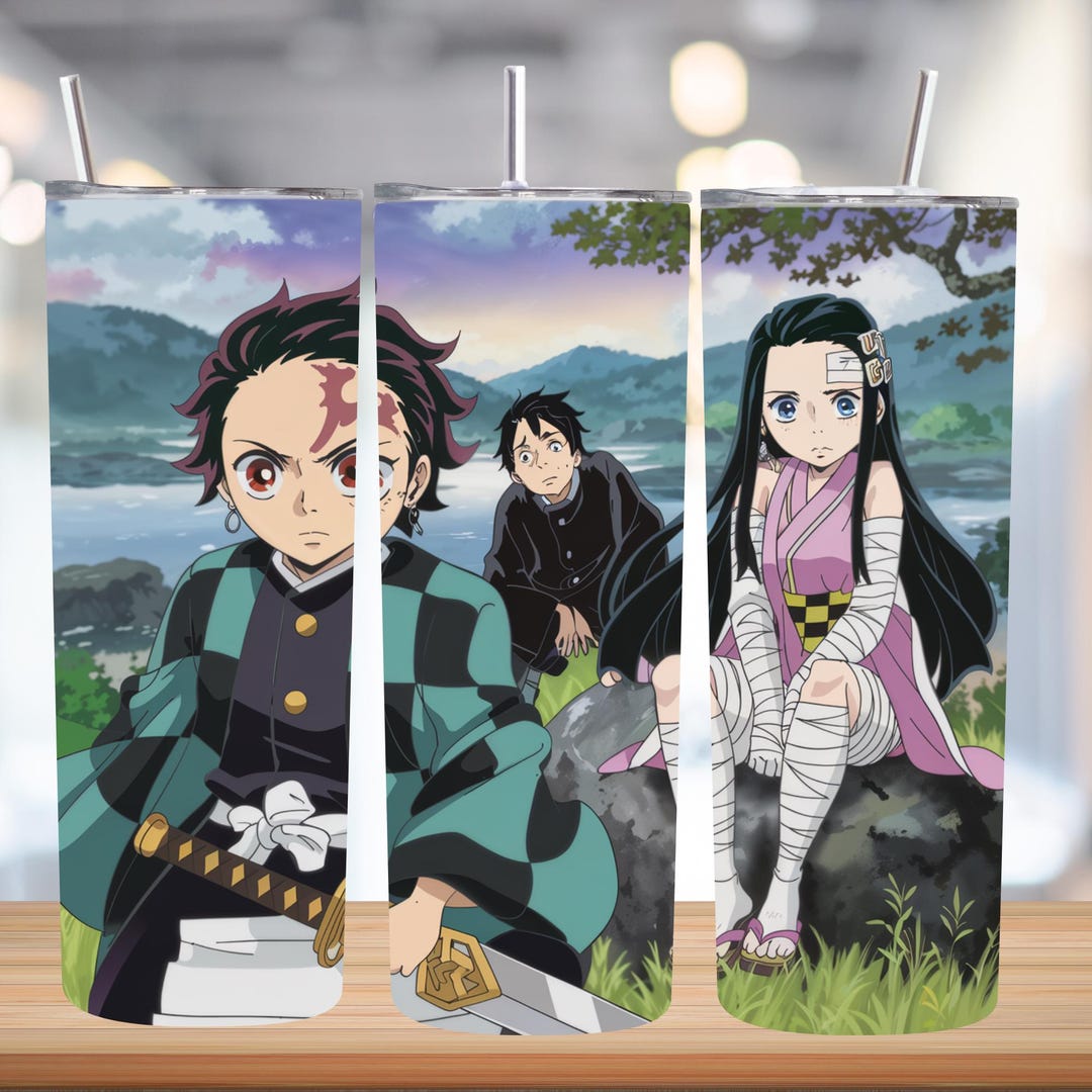 Chibi Slayer Anime Tumbler Wrap, Kawaii Demon Slayer Wrap, Tanjiro 20oz ...