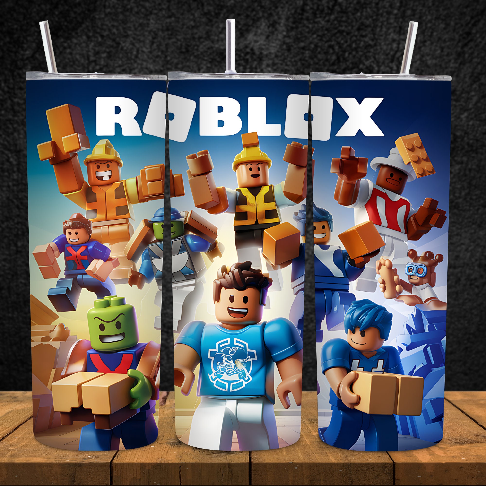Roblox Game Character Tumbler Wrap PNG, 20 Oz Skinny Tumbler ...
