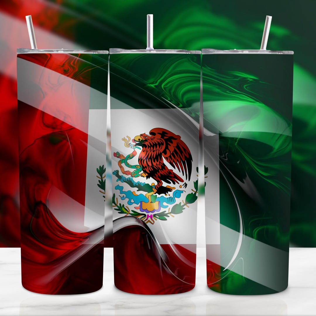 Mexican Flag Tumbler Wrap PNG | 20oz Skinny Sublimation Design ...