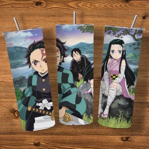 Chibi Slayer Anime Tumbler Wrap, Kawaii Demon Slayer Wrap, Tanjiro 20oz ...