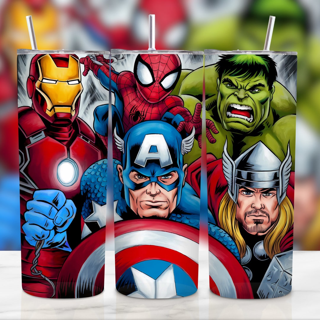 Marvel Superhero 20oz Tumbler Wrap PNG | Marvel Tumbler Wrap | Cartoon ...