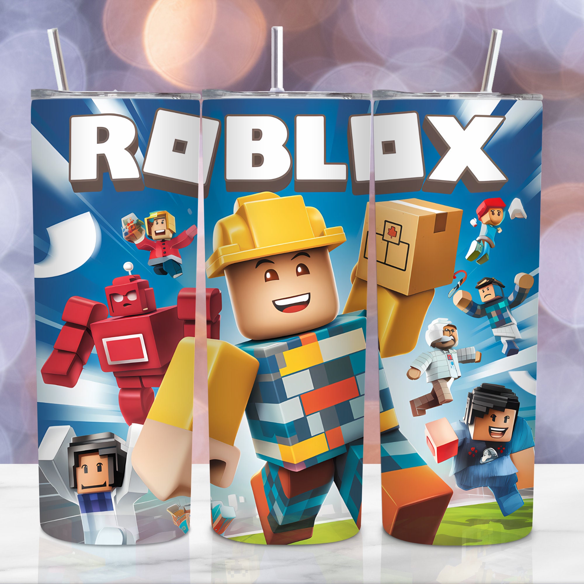 Roblox Game Character Tumbler Wrap PNG, 20 Oz Skinny Tumbler ...
