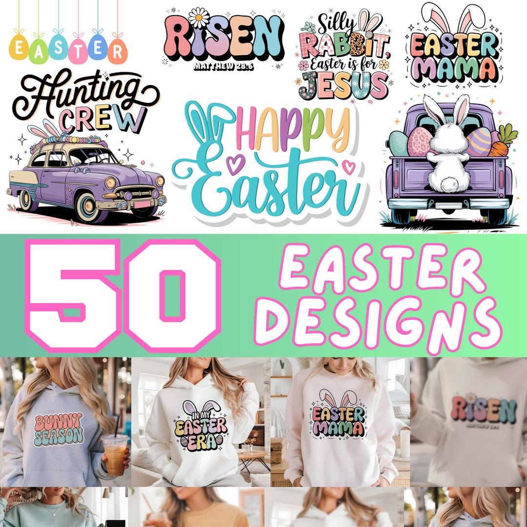 Easter Mega Bundle PNG | Retro Easter Clipart | Christian Easter ...