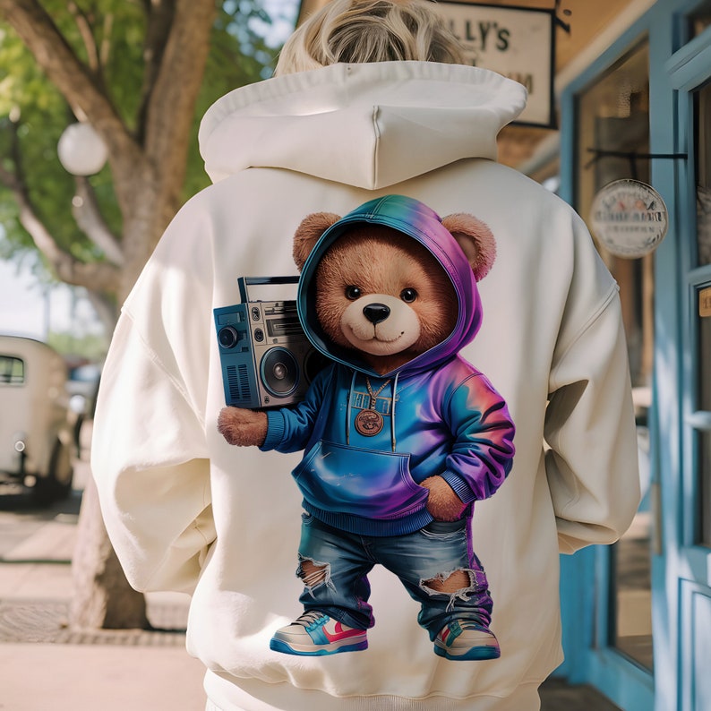Hip Hop Teddy Bear PNG Rapper Cartoon Bear Graffiti Boom Box Street Art ...