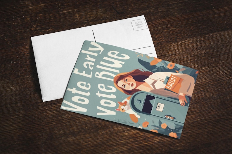 Election Postcards Bulk Childless Cat Lady Early Voting Postcards for ...