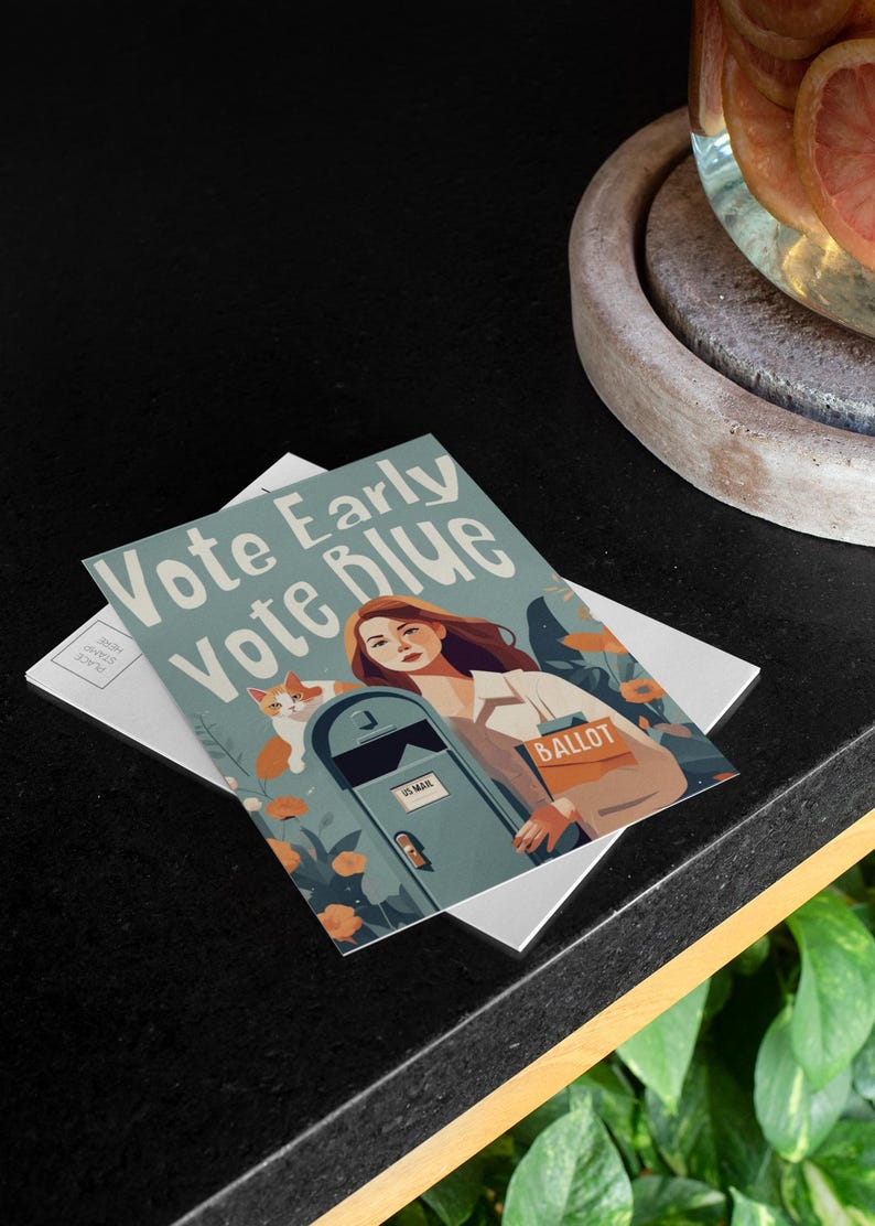 Election Postcards Bulk Childless Cat Lady Early Voting Postcards for ...