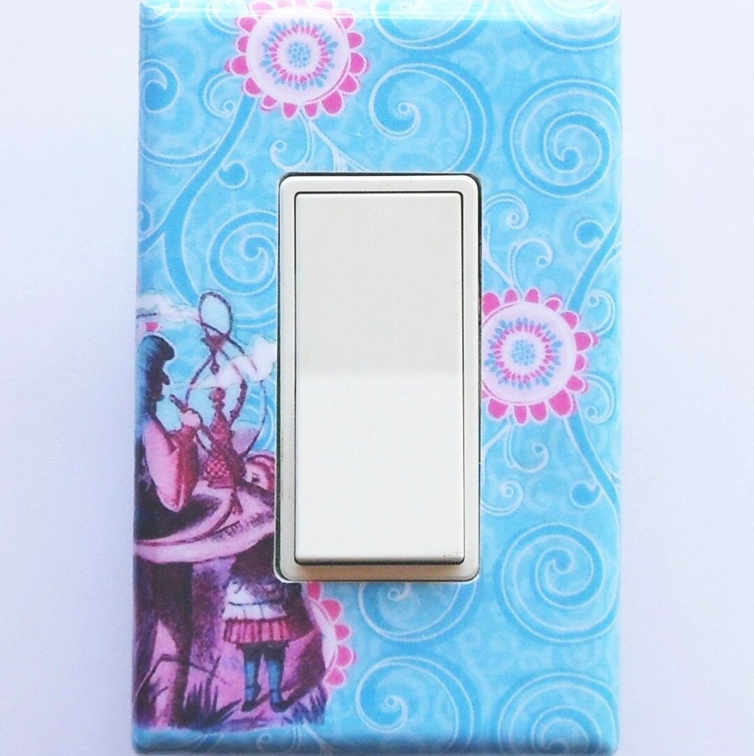 Shades of BLUE Switch Plates W/ MATCHING SCREWS Alice Rocker Plates ...