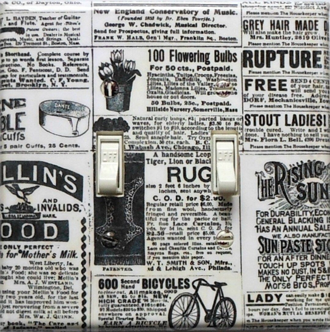 9 CHOICES of VINTAGE Ads Switch Plate Covers Outlet Plates & Old ...
