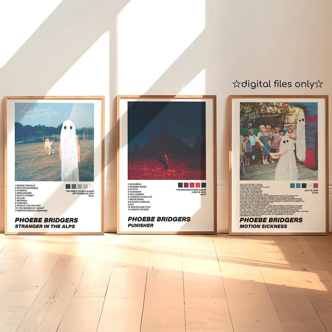 Phoebe Bridgers Inspired Digital Wall Art Bundle | 3 Iconic Posters ...