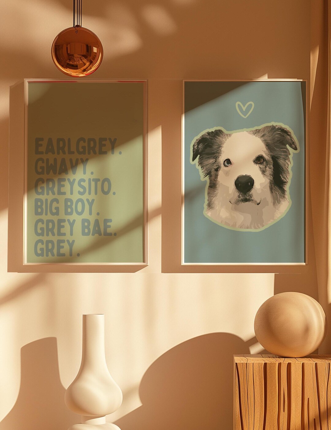 CUSTOM PET Nickname DIGITAL Wall Art Set | Trendy Typography Print ...