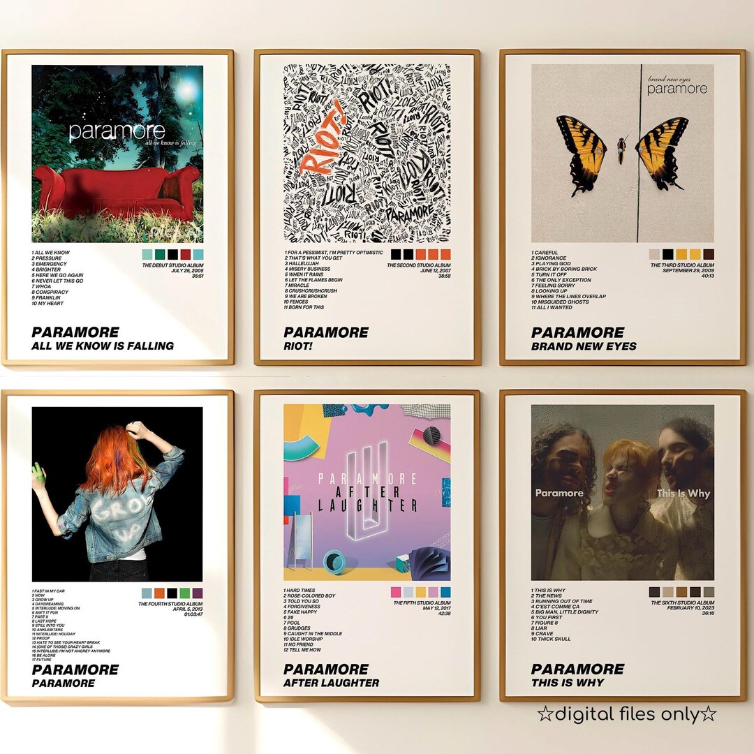 Paramore Inspired Aesthetic Album Digital Poster Bundle BONUS Hayley William's Solo Albums Alt ...