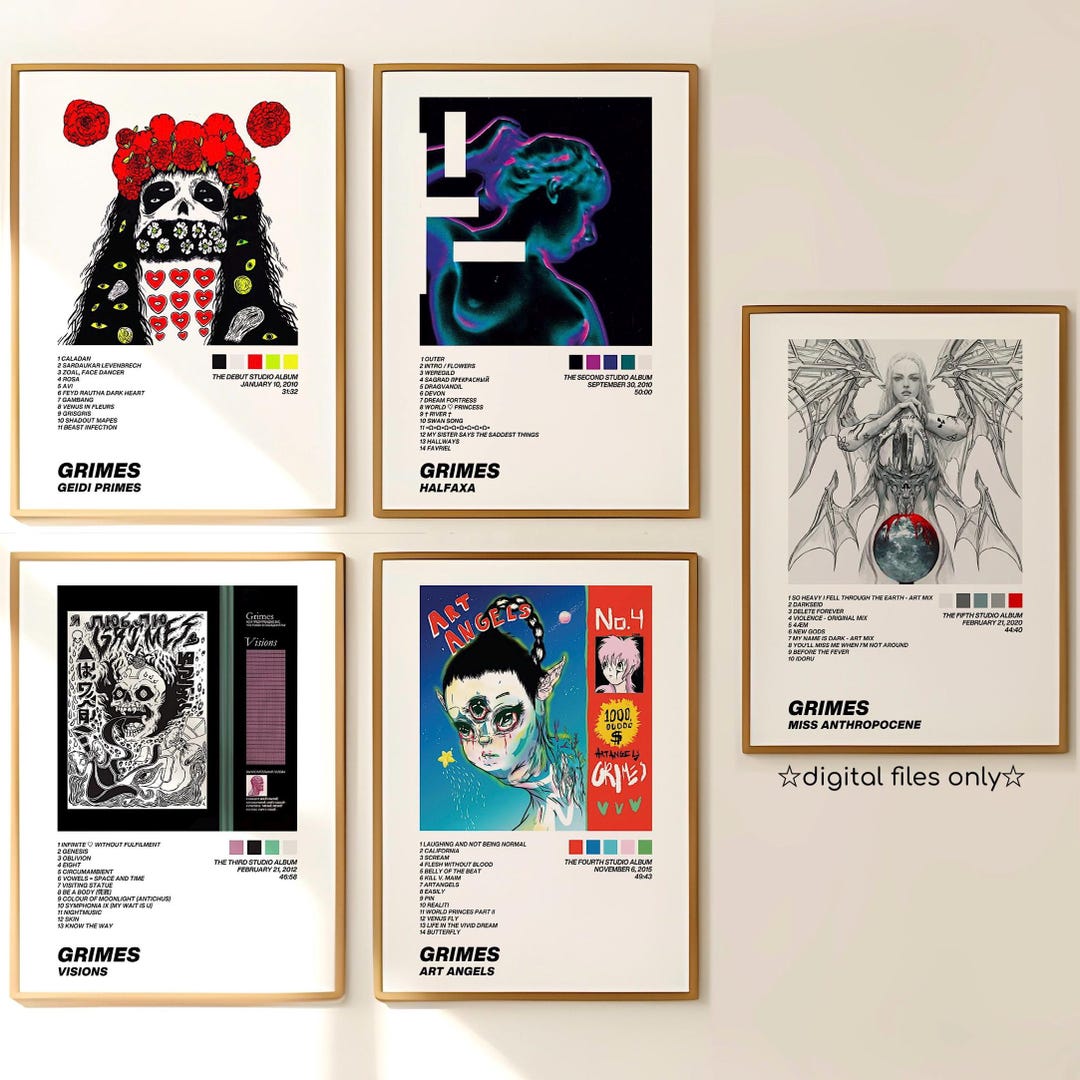 Grimes Inspired Album Art Digital Poster Bundle | Complete Collection ...