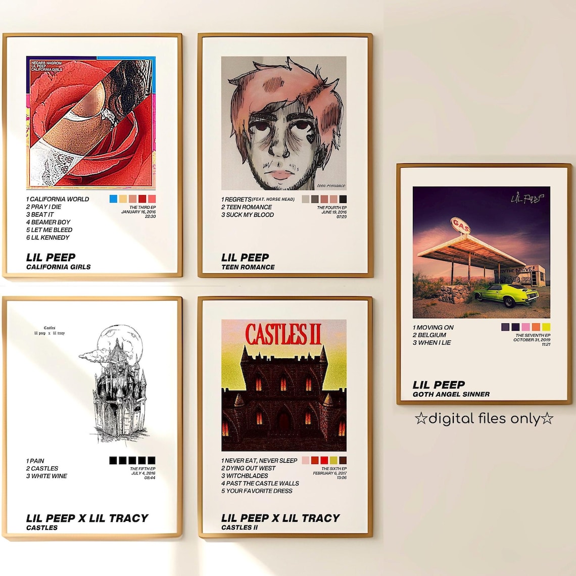 Lil Peep Inspired Digital Wall Art Bundle | Minimalist Posters | 14 ...