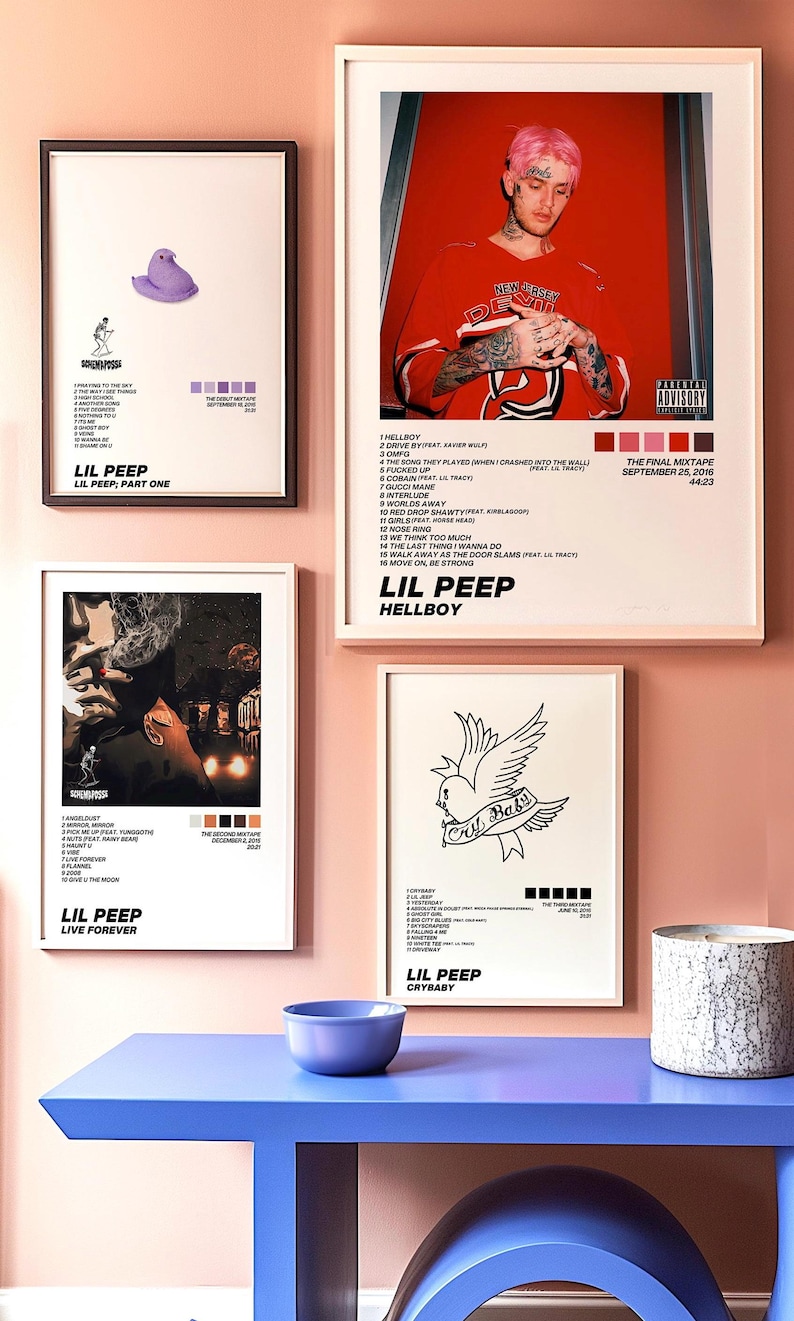 Lil Peep Inspired Digital Wall Art Bundle | Minimalist Posters | 14 ...