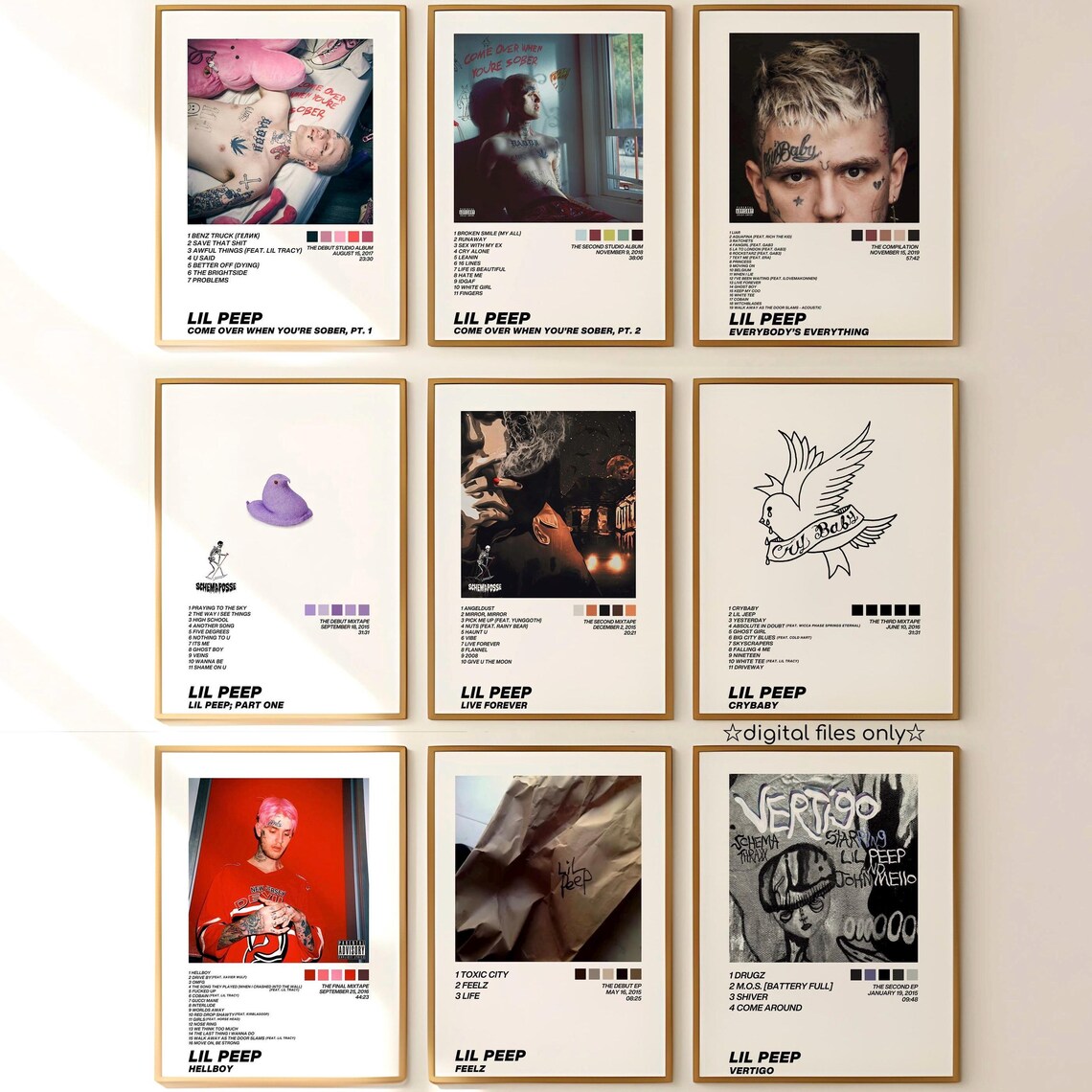 Lil Peep Inspired Digital Wall Art Bundle | Minimalist Posters | 14 ...