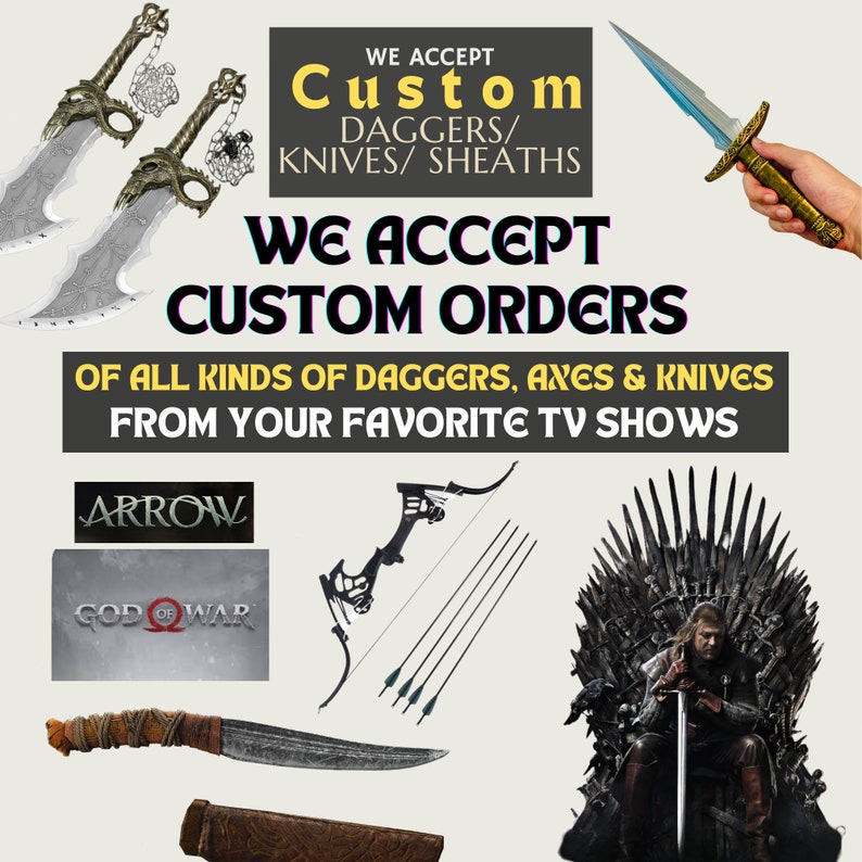 Fully Custom Design Knife & Daggers, Dirk Bollock Push Seax Stiletto ...