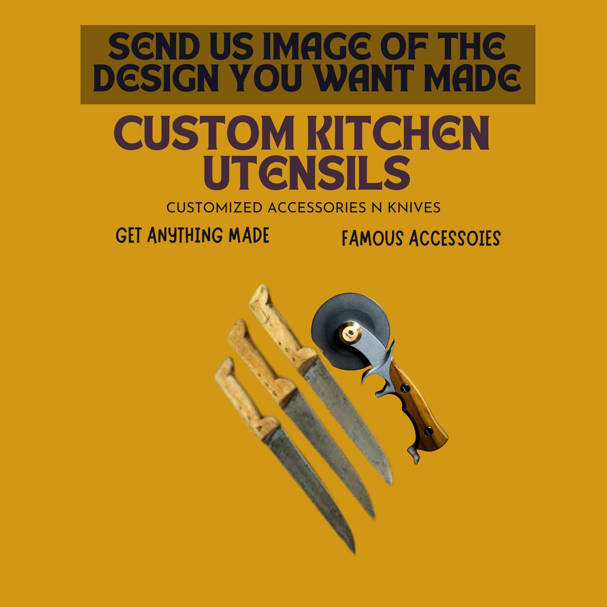 Customized Vintage Style Pizza Cutters, Slicer and Kitchen Accessories ...