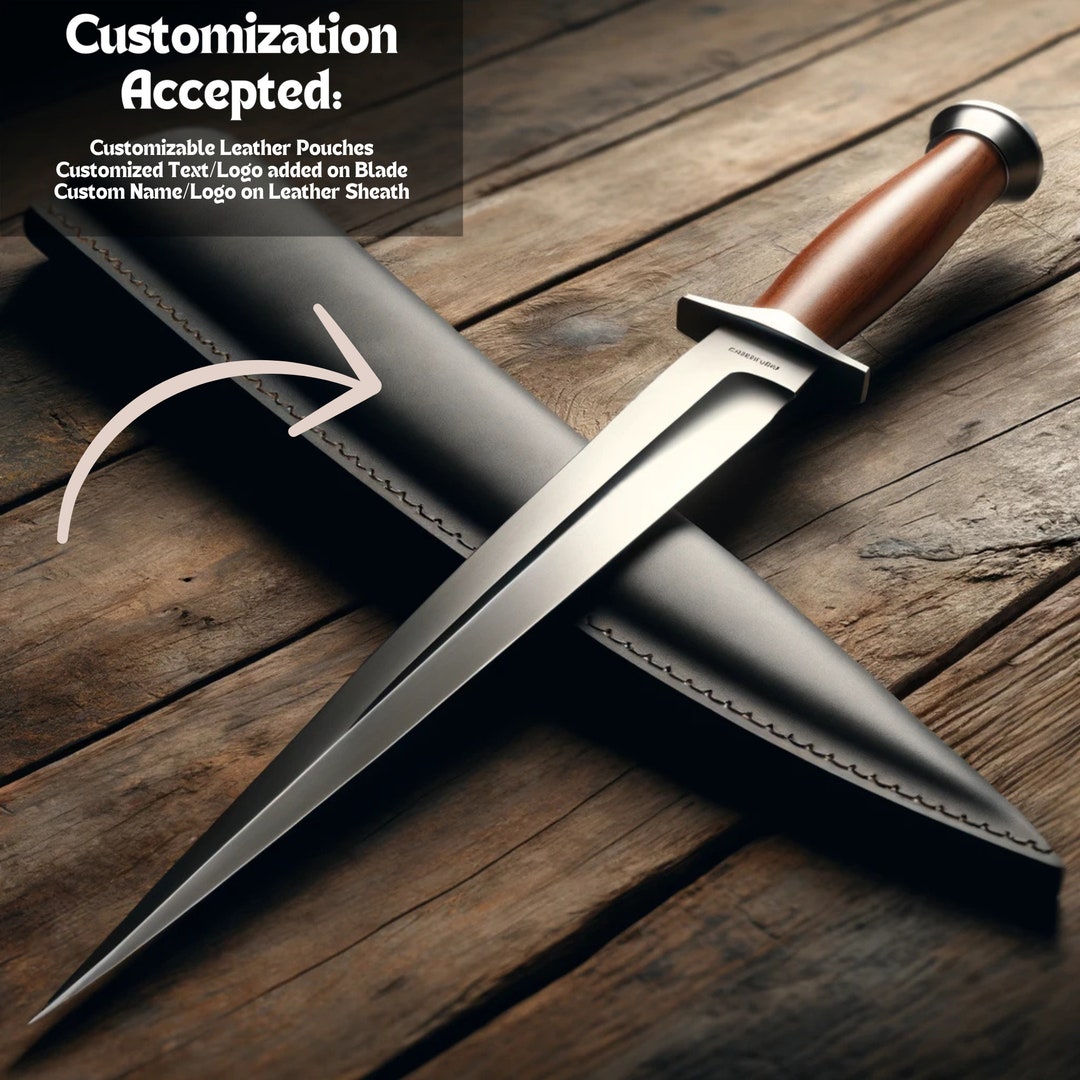 Customizable Viking Double-edged Dagger Wooden Handle Personalized ...