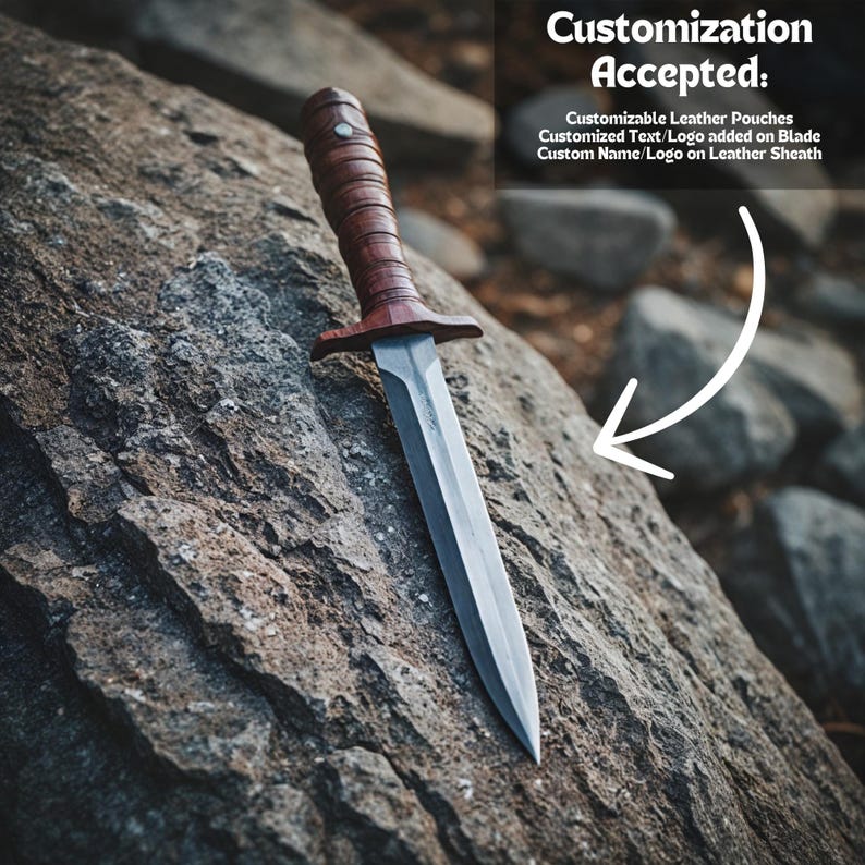 Customizable Artisan Stainless Steel Dagger With Leather Sheath ...