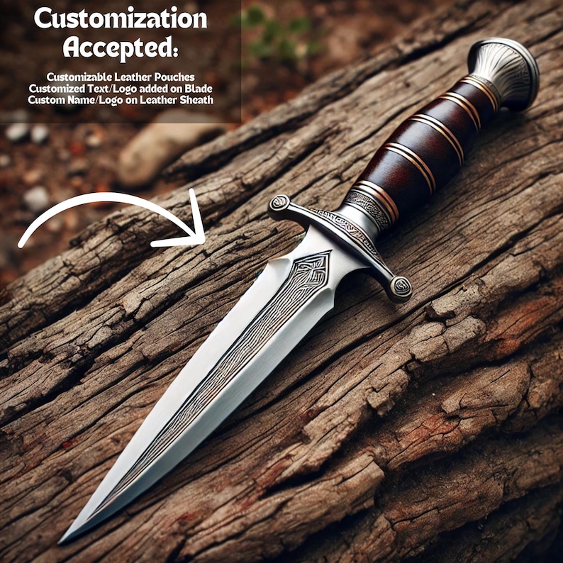 Medieval Viking Dagger for Collectors Custom Engraved Blade & Leather ...