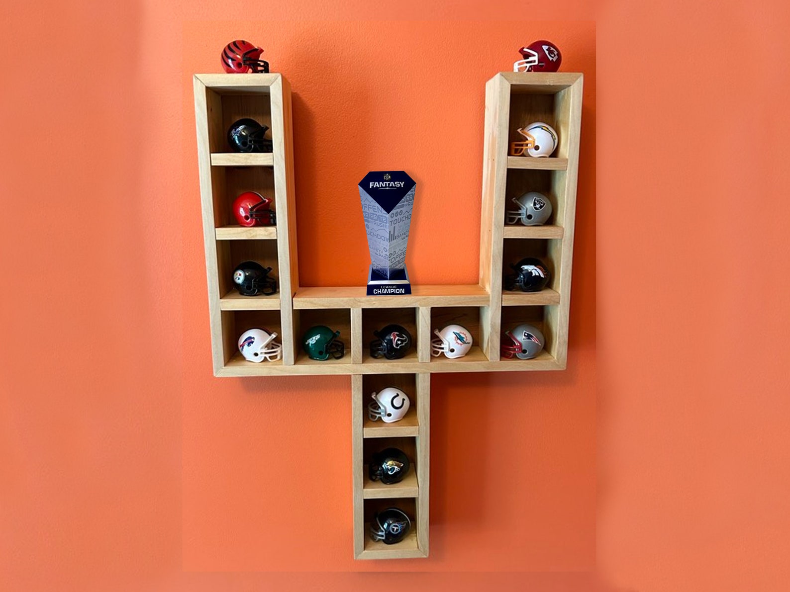 Field Goal Football Display, Helmet Showcase Wall Mounted Shelves ...