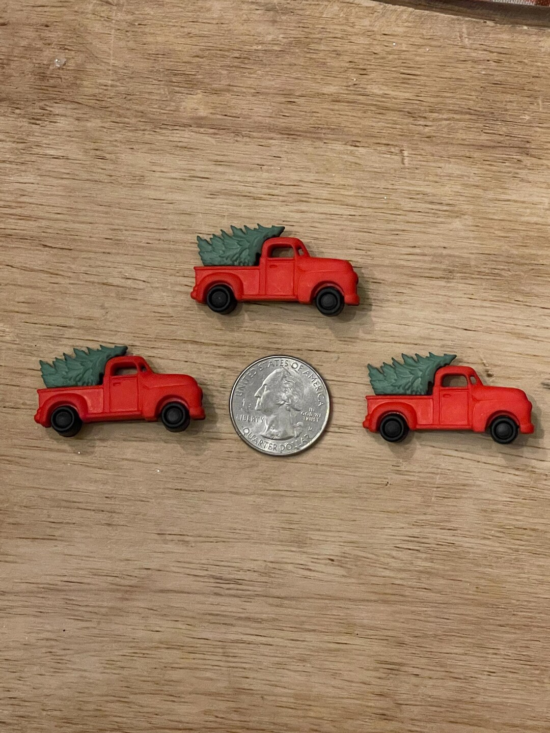 3 Christmas Red Truck Buttton Cabochon Flatback / / Resin / DIY Hair ...