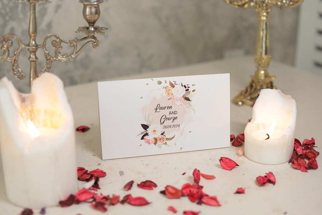 Personalized Wedding Table Cards, Custom Wedding Place Cards, Modern ...