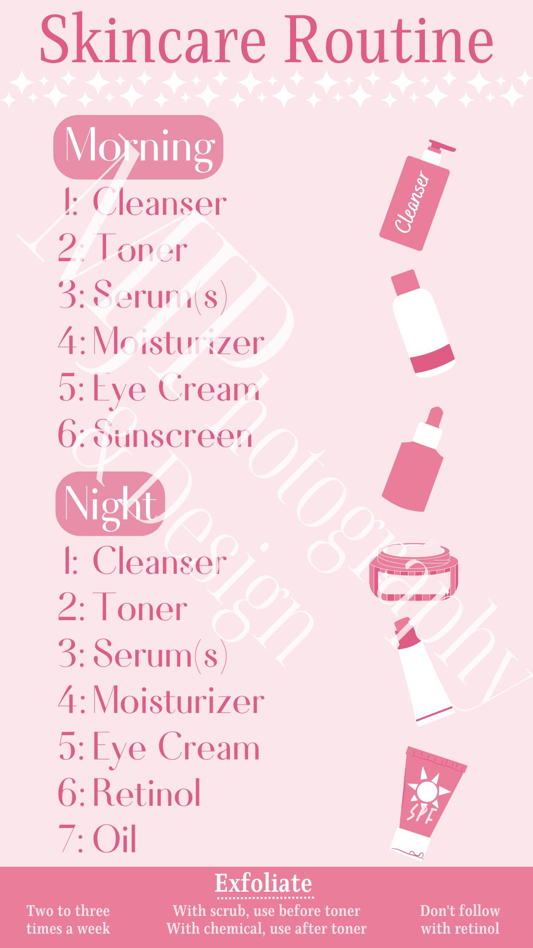 Skincare Routine - Morning AM and Night PM - Digital Download - Etsy