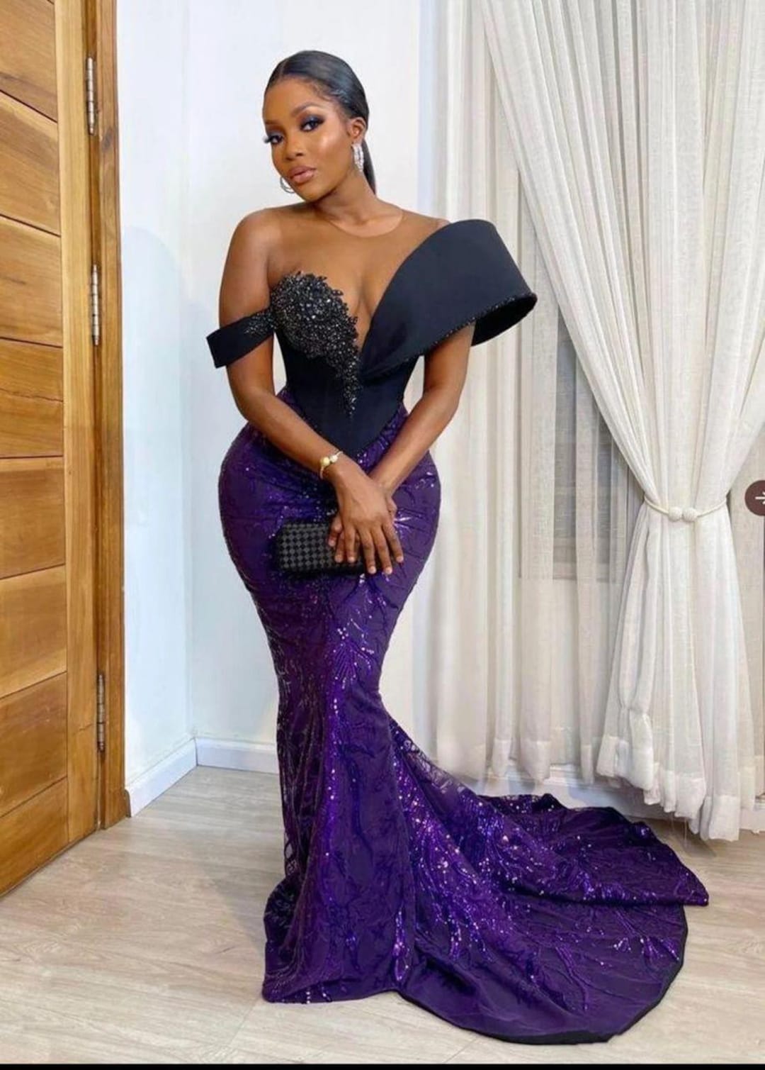 African Prom Standing Sleeve Dress, Mermaid Dress, Party Dress, African ...