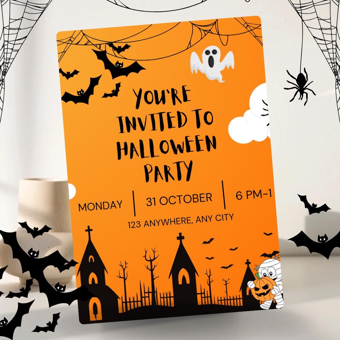 Editable Halloween Party Invitation Halloween Birthday Invitation ...