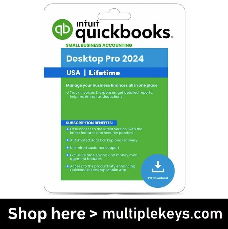 QUICKBOOKS Desktop Pro 2024 Lifetime Access Windows USA Official ...