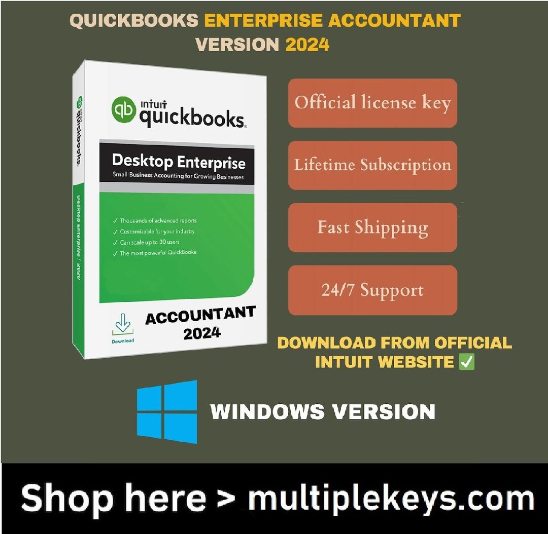 Quickbooks Desktop Enterprise 2024 Official Lifetime Windows USA - Etsy