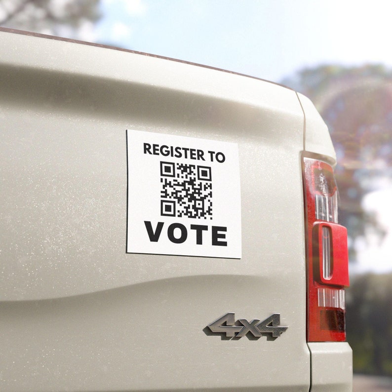 Register to Vote Car Magnet Scan QR Code Harris Walz Not Going Back ...