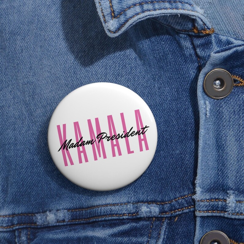 Pink Kamala Madam President Pin Button Kamala Harris 2024 Pin ...