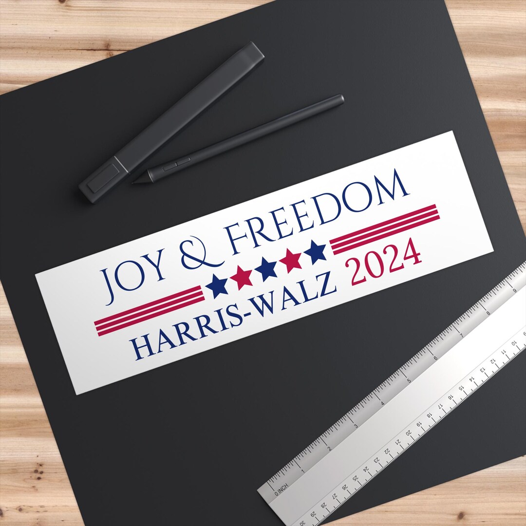 Campaign of Joy and Freedom Harris Walz 2024 Bumper Sticker Election ...