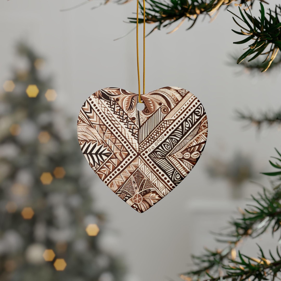 Fijian Masi Design Ceramic Ornaments - Etsy
