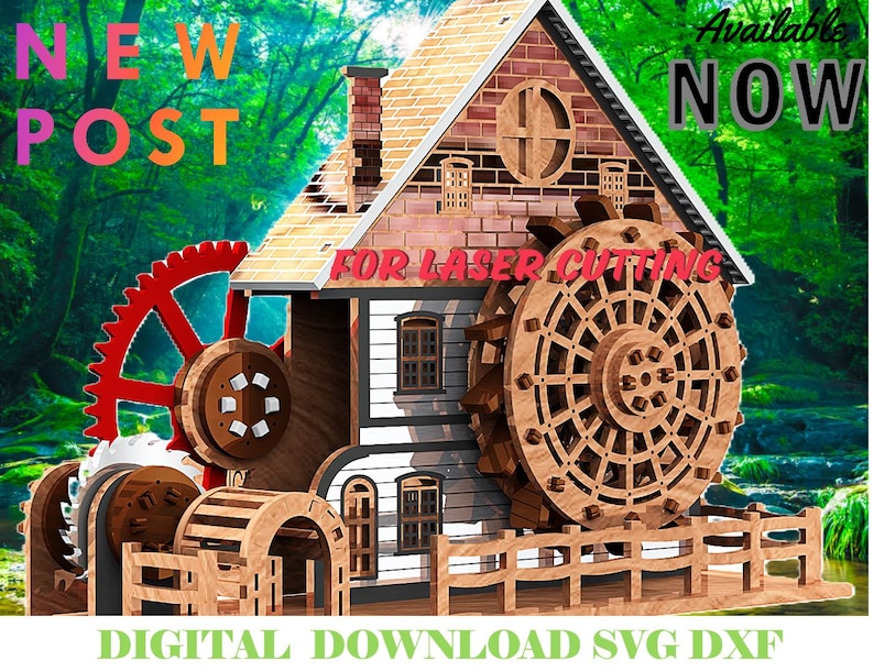 Laser Cut Water Mill Model: SVG DXF Project Plans (digital Download) - Etsy