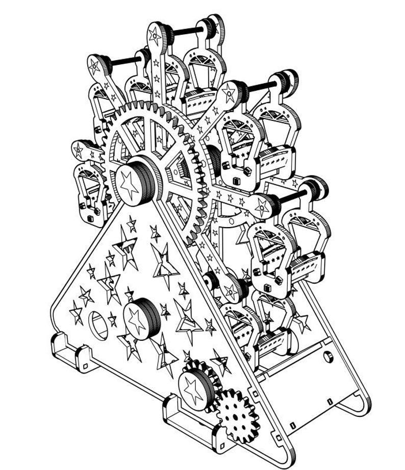 This Laser-cut FERRIS WHEEL Digital Download. Comes With 3d Simple ...