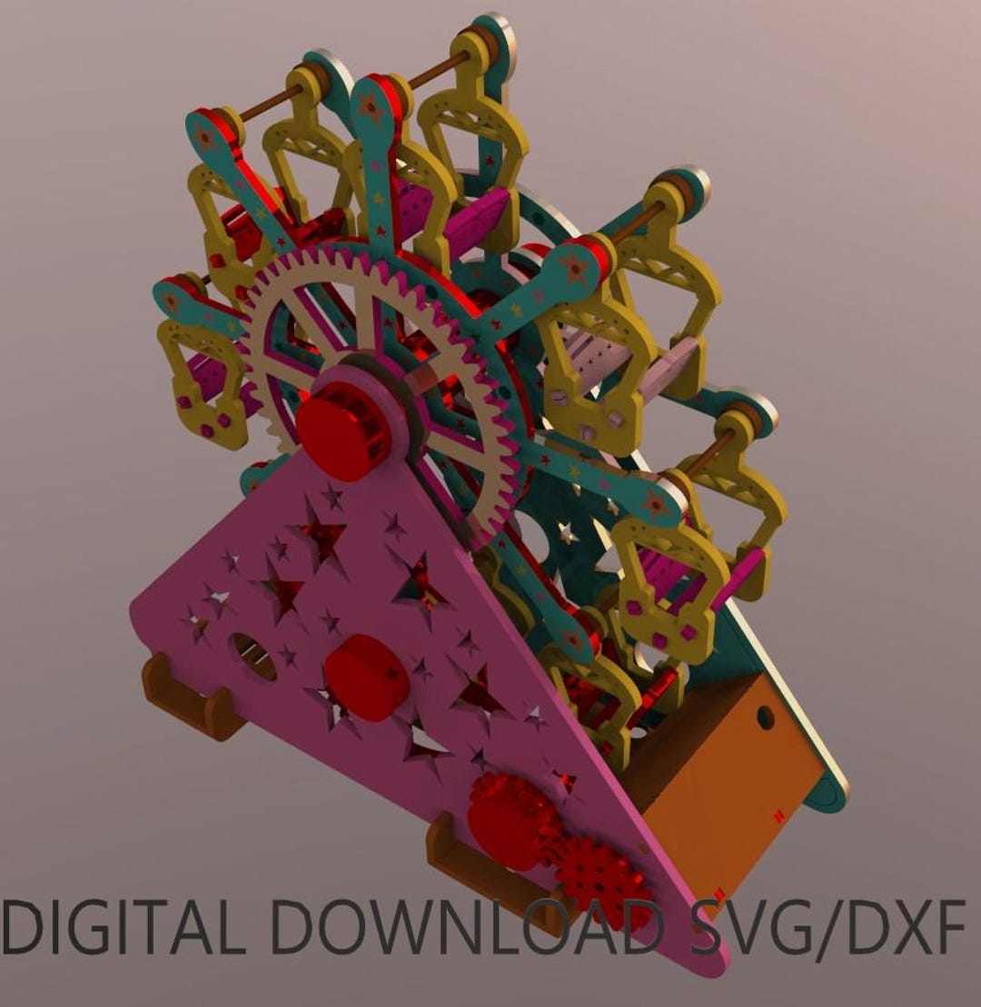 This Laser-cut FERRIS WHEEL Digital Download. Comes With 3d Simple Instructions.works With Motor ...