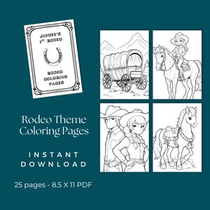 Rodeo Birthday Coloring Page Printables, Western Theme Printable ...