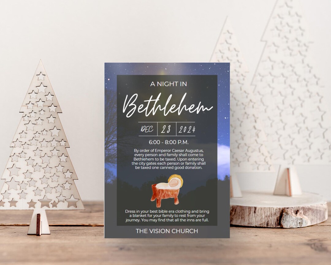 Night in Bethlehem Invitation, Ward Christmas Party Invite, LDS ...