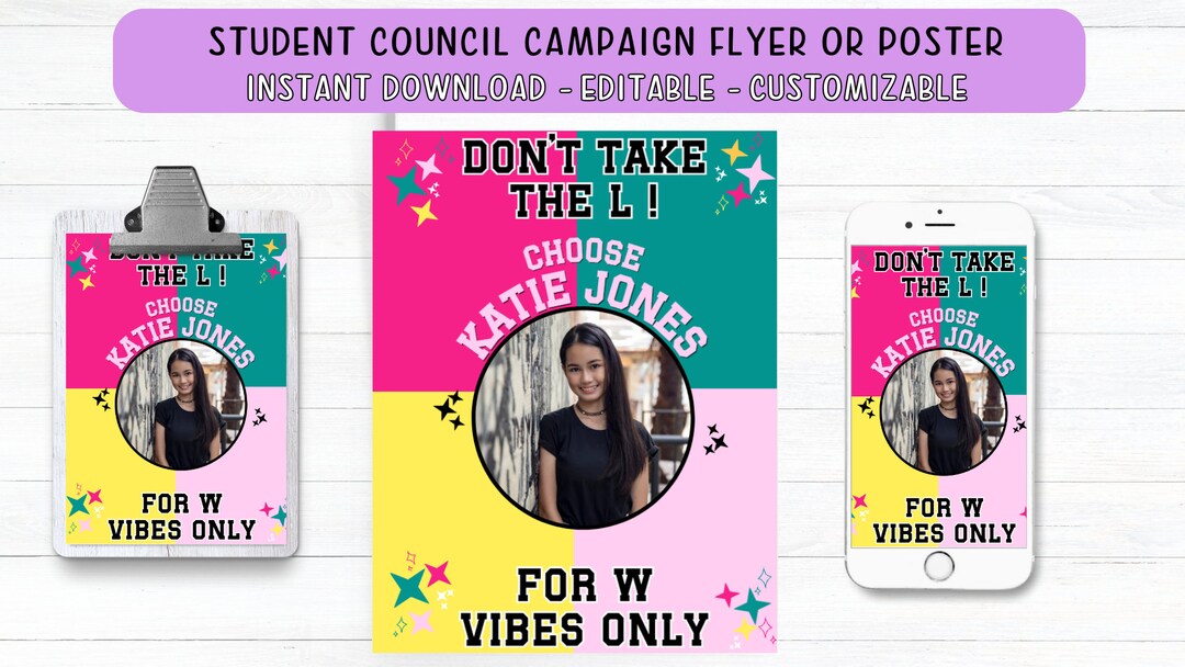 Student Council Poster, Class President, School Campaign, Class ...