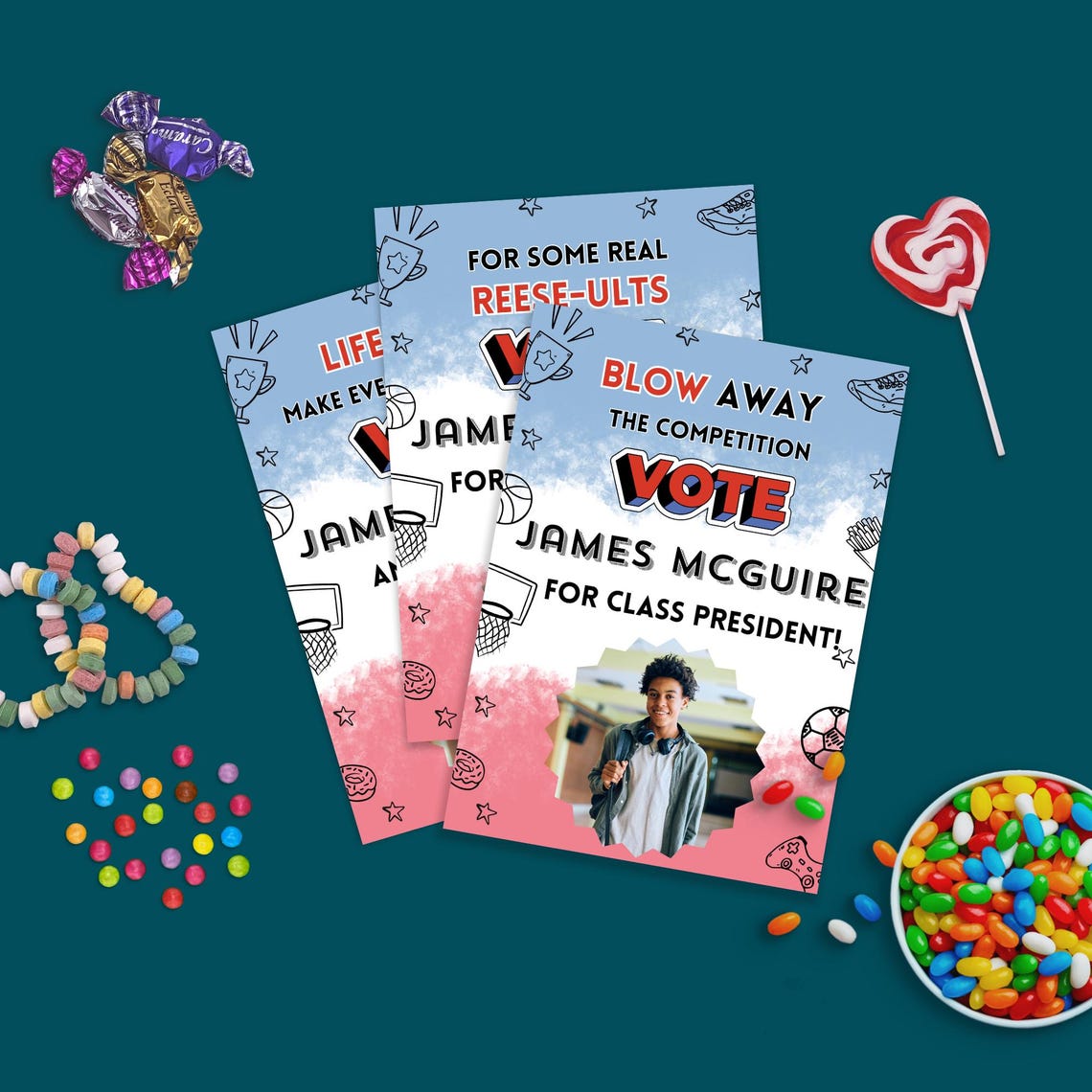Editable Student Council Poster Boy, Class President Template, School ...